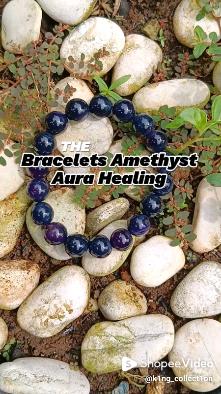 Bracelets aura & healthy healing amethyst / batu kecubung original#gelangcouple | Shopee Video ...